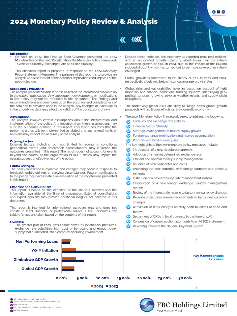 2024 Monetary Policy Statement Review & Analysis | PDF