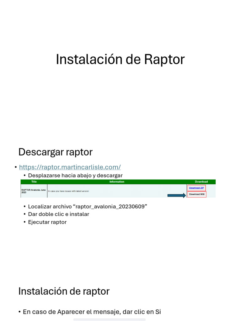 Instalación de Raptor | PDF