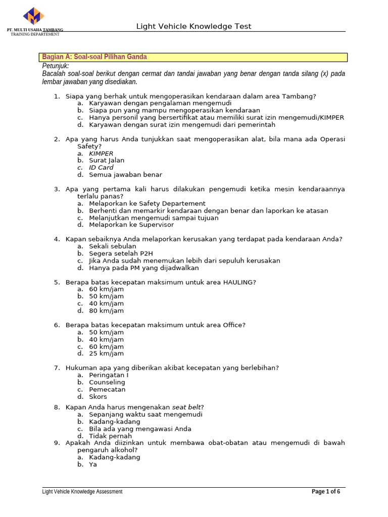 LV Knowledge Assessment | PDF