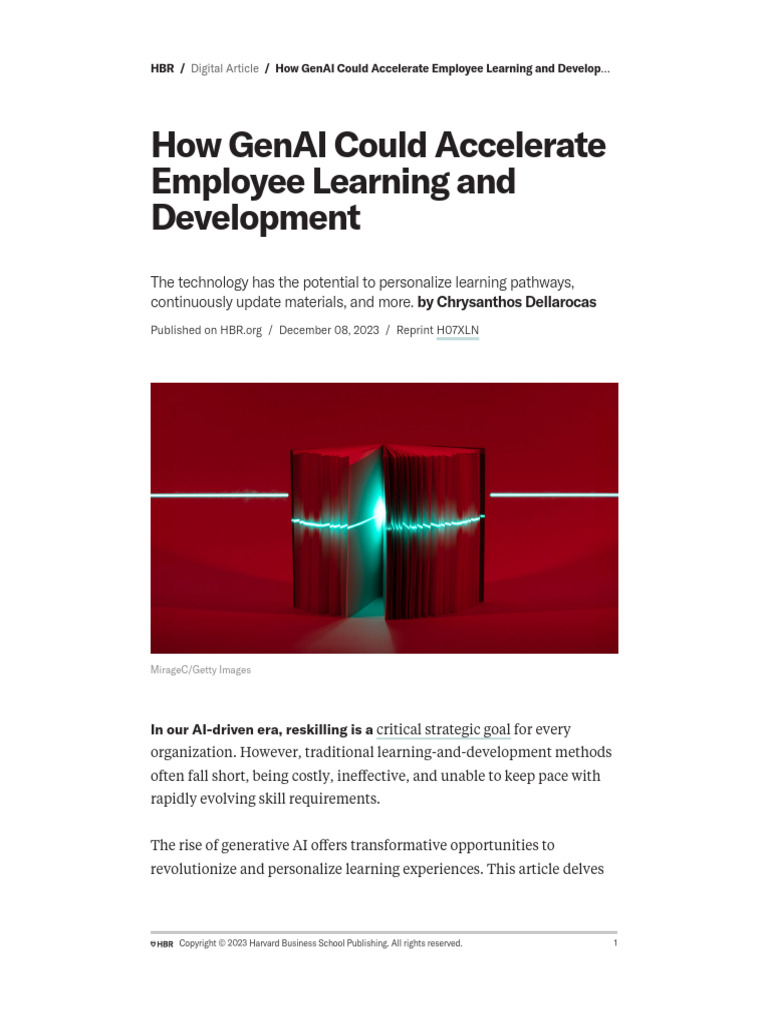 How GenAI Could Accelerate Employee Learning | PDF