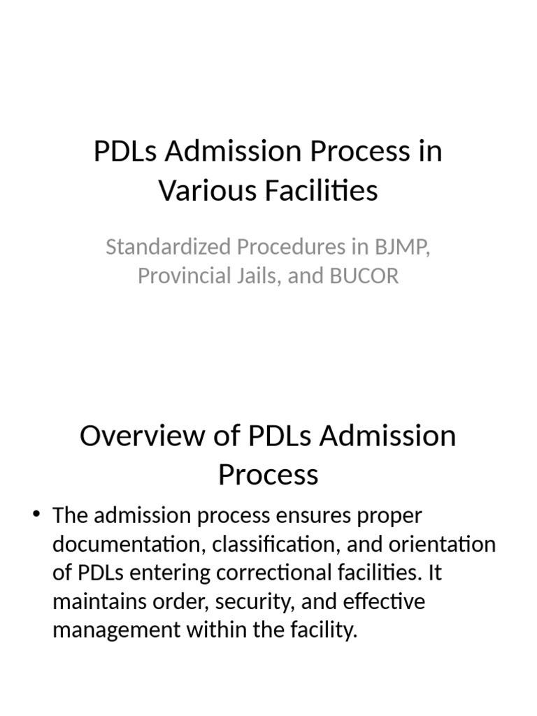 PDLs Admission Process Presentation | PDF