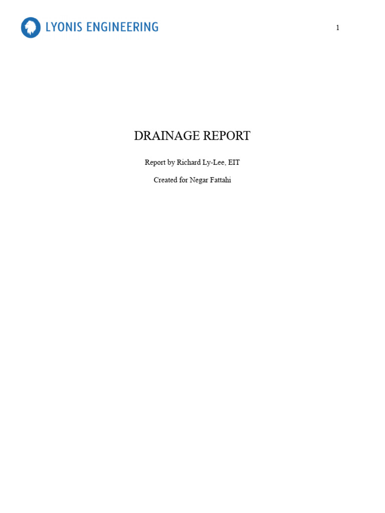 Drainage Report | PDF