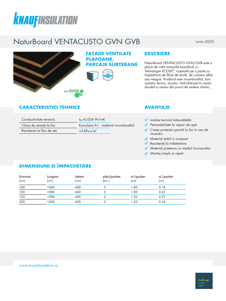 Fisa Tehnica NaturBoard VENTACUSTO GVN GVB | PDF