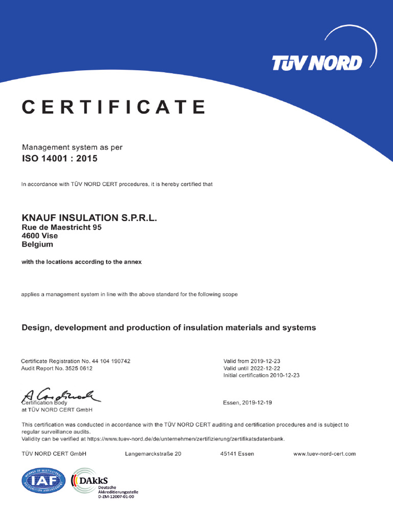 ISO 14001 Certificate | PDF