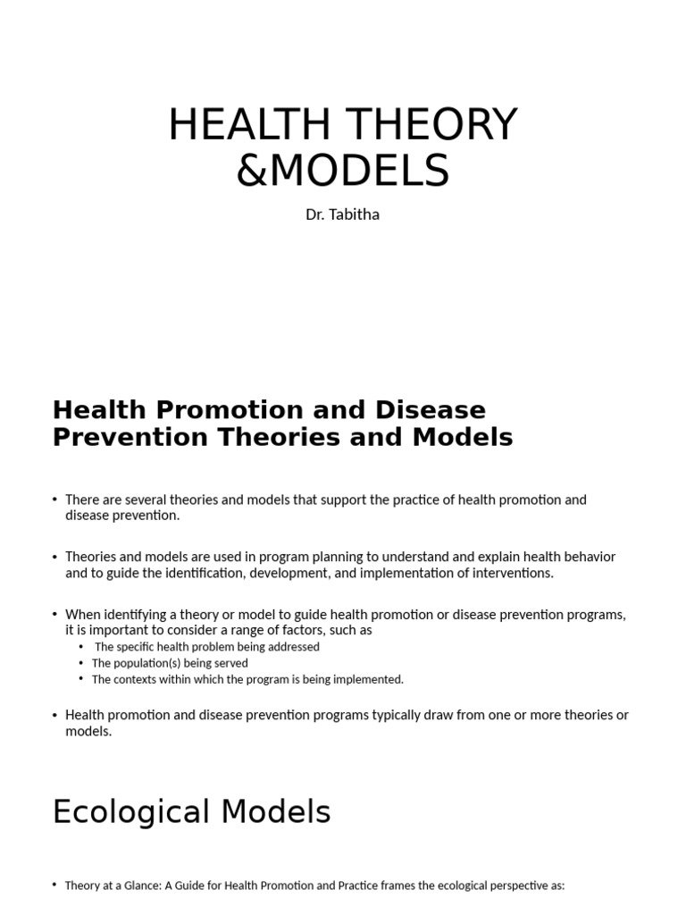 Health Theory &models-1 | PDF