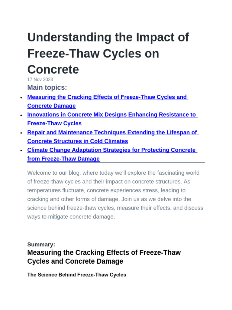 Understanding the Impact of Freeze | PDF