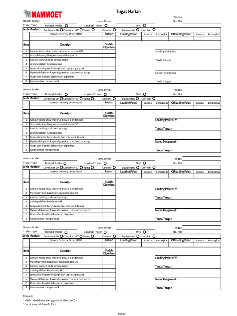 Load Securing Checklist | PDF | Land Vehicles | Vehicles