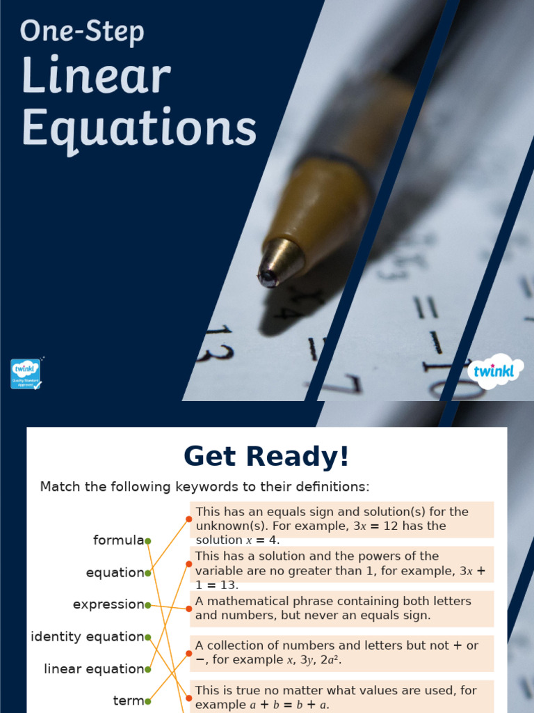 One Step Linear Equations Powerpoint Us M 2548800 Ver 1 | PDF