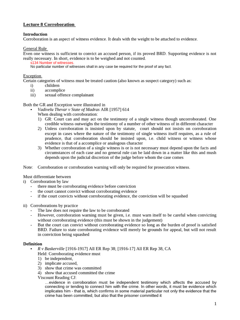 Lecture 8 Corroboration | PDF