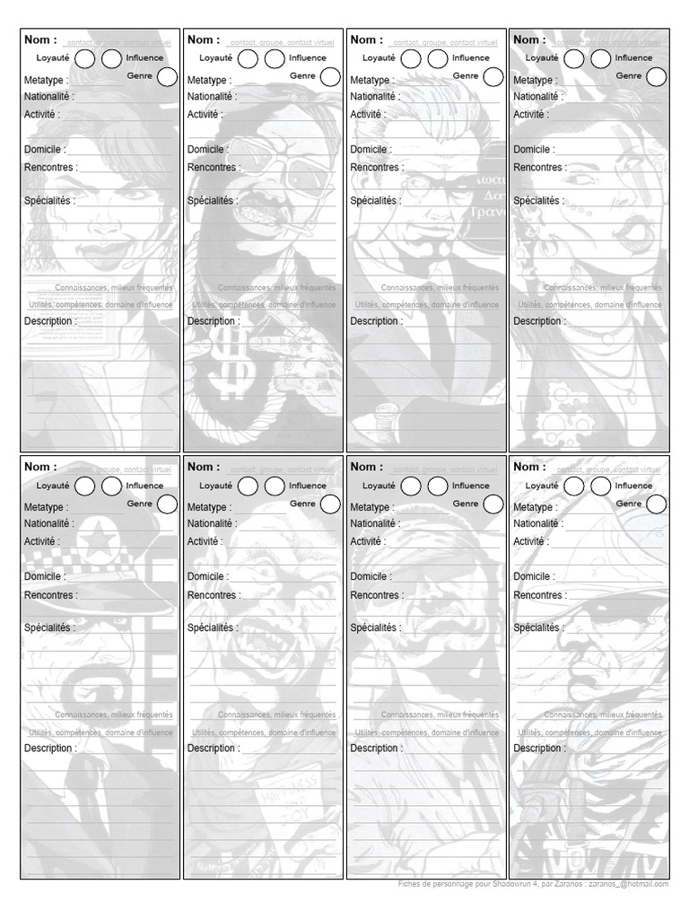 Shadowrun - Contacts | PDF