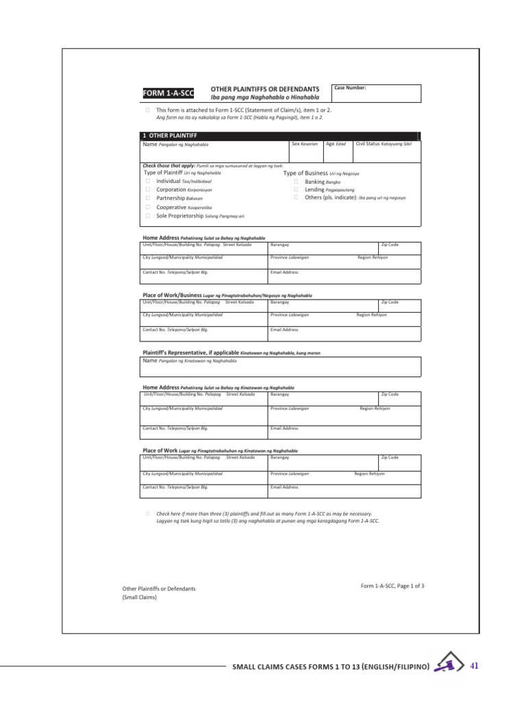 Small Claims Form 1-A-SCC Guide | PDF | Foreign Language Studies