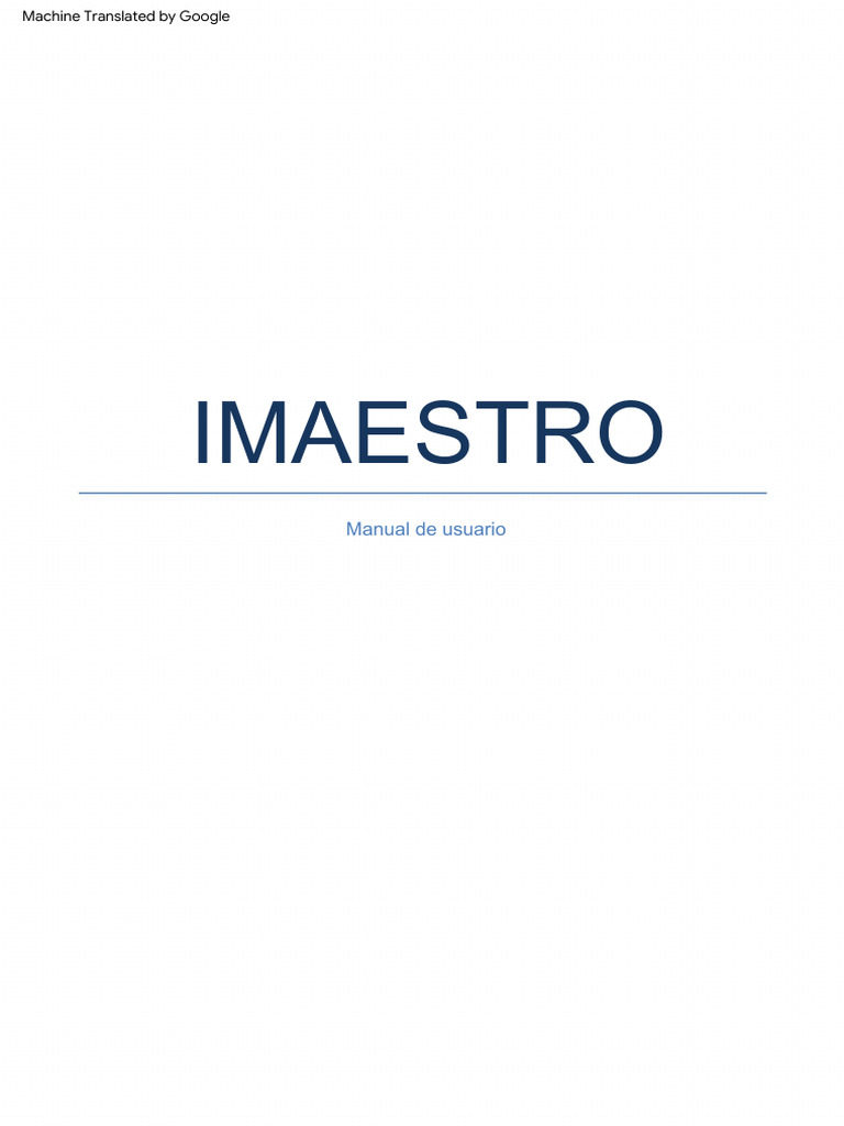 IMAESTRO Userguide 2.0 Esp | PDF