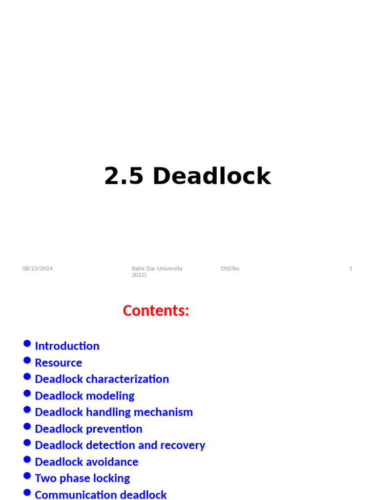 2.5. Deadlock | PDF