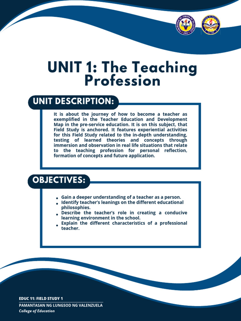 UNIT 1 - The Teaching Profession | PDF