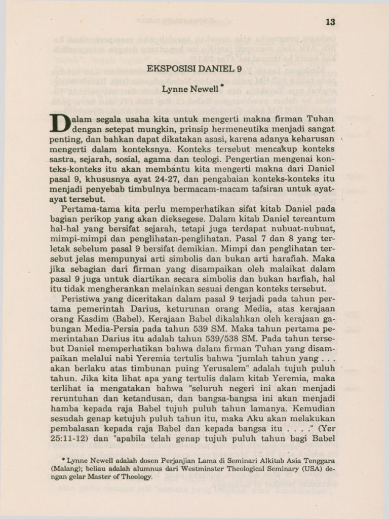 Lynne Newell - Eksposisi Daniel 9 | PDF