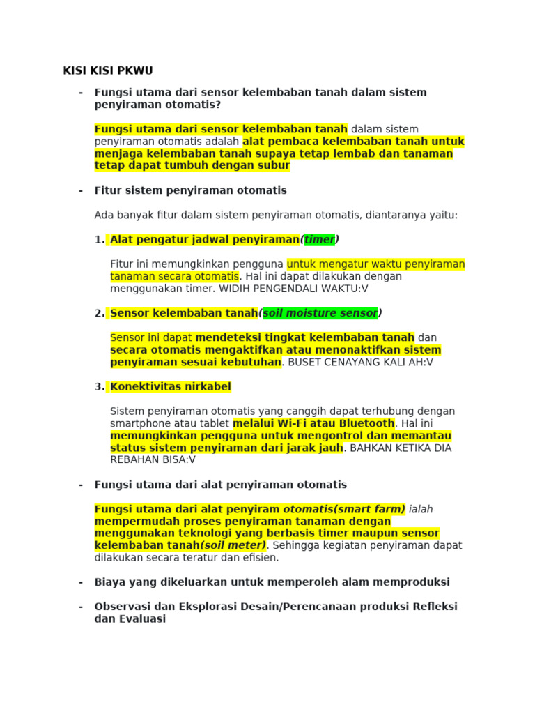 Kisi Kisi Pkwu | PDF