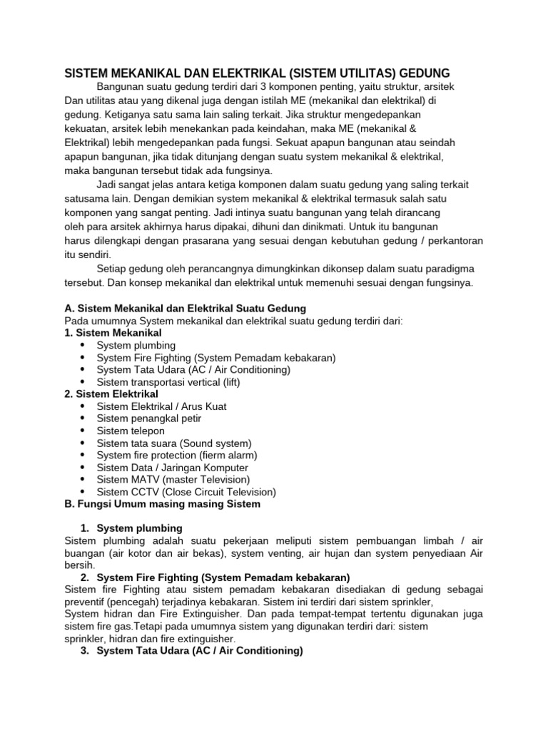 Sistem Mekanikal Dan Elektrikal | PDF