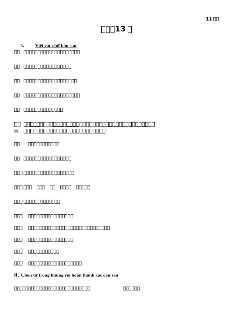 Môn Tiếng Nhật lop 11 on tap hk2 | PDF