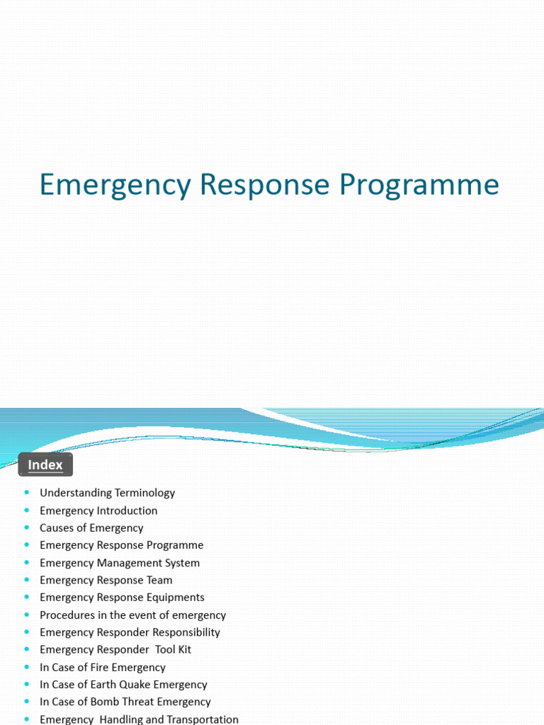 Emergency Response Program Overview | PDF | Emergency | Hazards