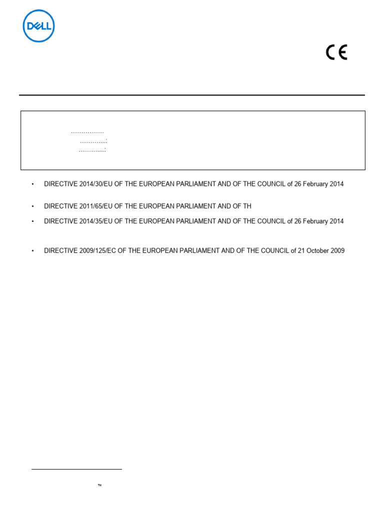 Dell Emc Poweredge r760 E82s E82s001 European Union - Declaration of Conformity En-Us | PDF