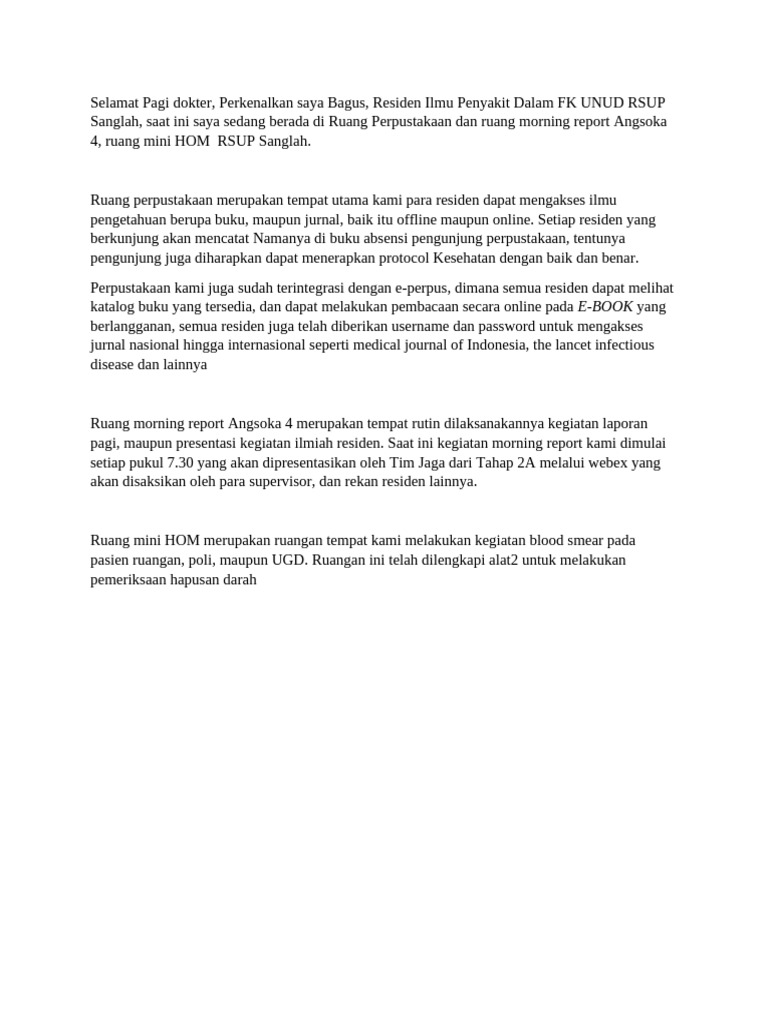 Narasi Perpus, MR, Mini Hom | PDF