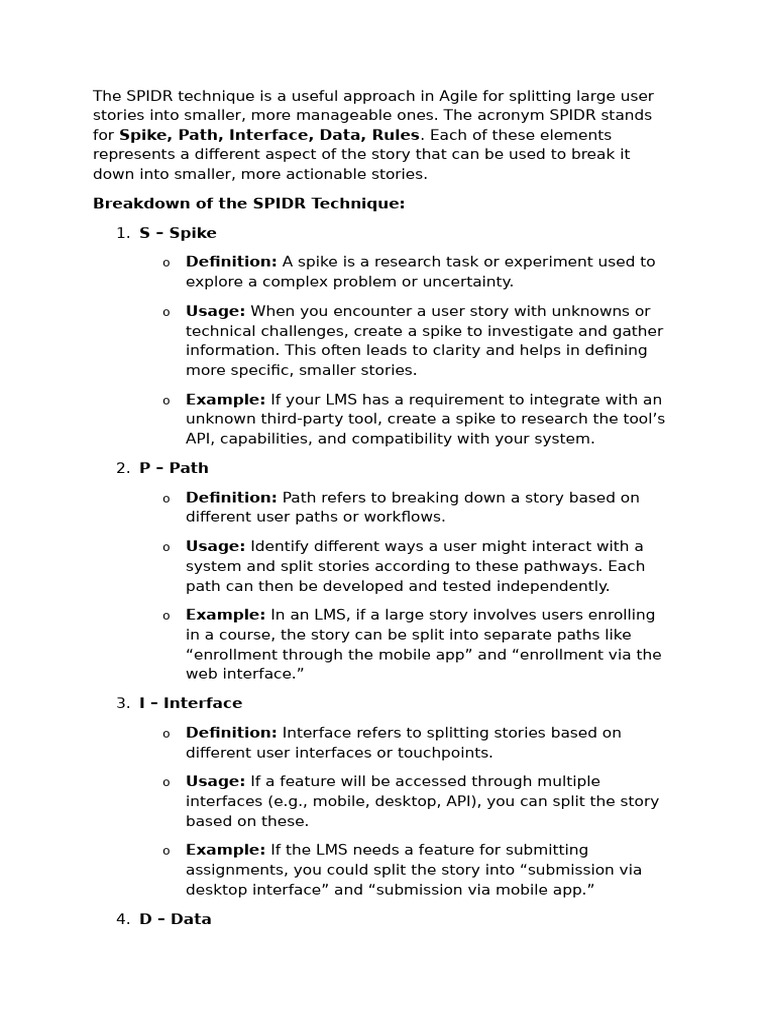 SPIDR Techniques | PDF