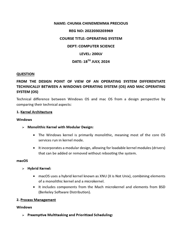 Chumaprecious Operating System Assignment | PDF Chumaprecious Operating System Assignment | PDF