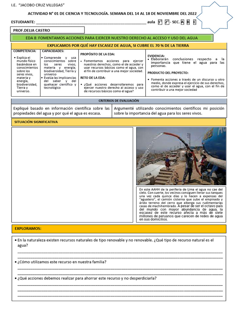 1° y 2° Semana 1 | PDF