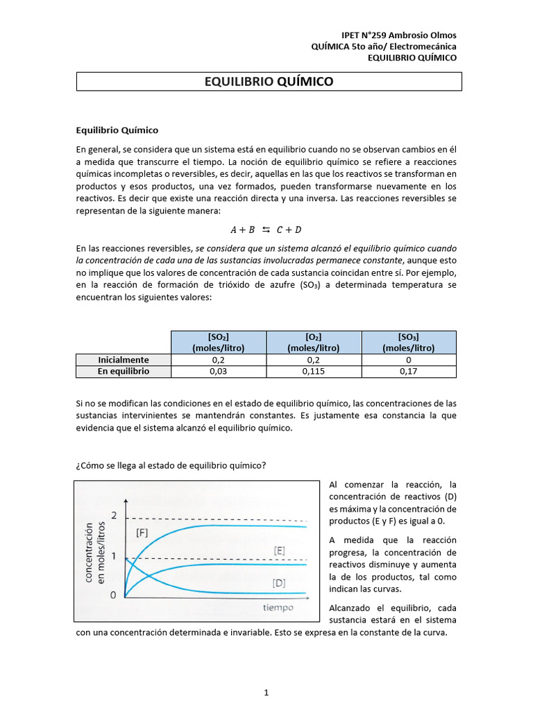 Apunte Equilibrio Qu-Mico | PDF
