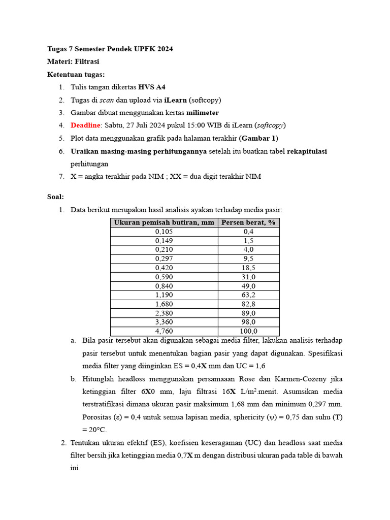 Tugas SP7 Filtrasi | PDF