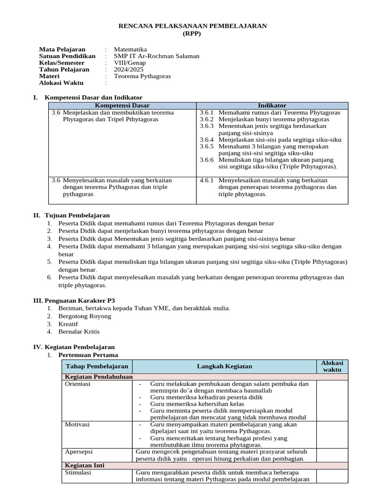 CONTOH RPP K13 | PDF