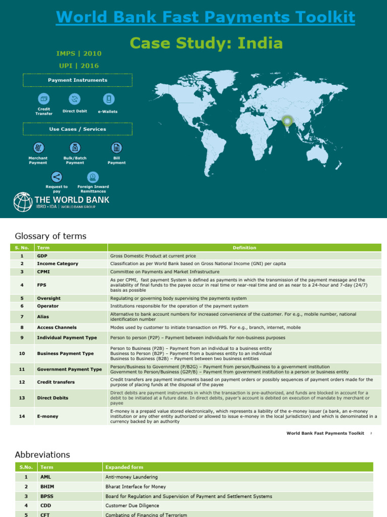 World Bank FPS India IMPS and UPI Case Study | PDF