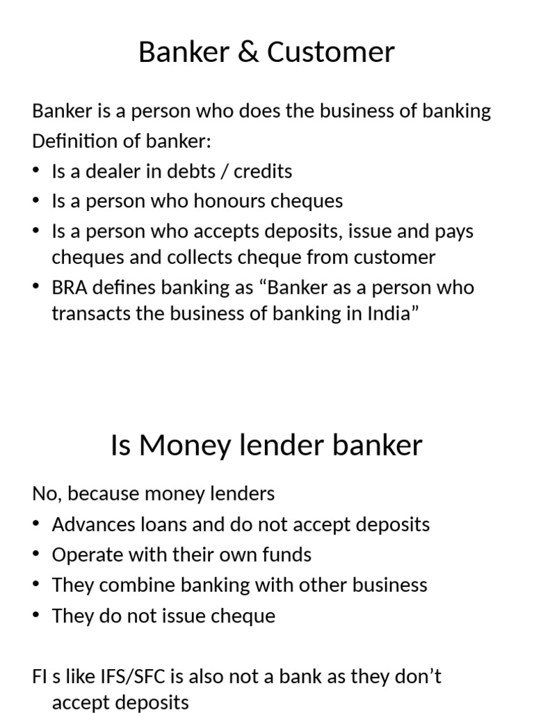 Banker & Customer | PDF