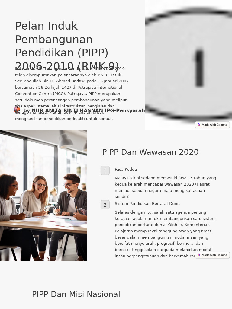 Pelan Induk Pembangunan Pendidikan PIPP 2006 2010 RMK 9 | PDF