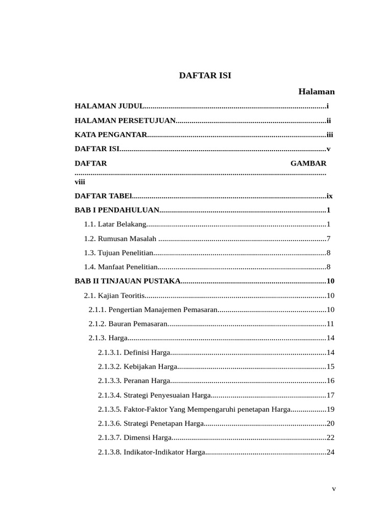 DAFTAR ISI Bab 1-3 | PDF