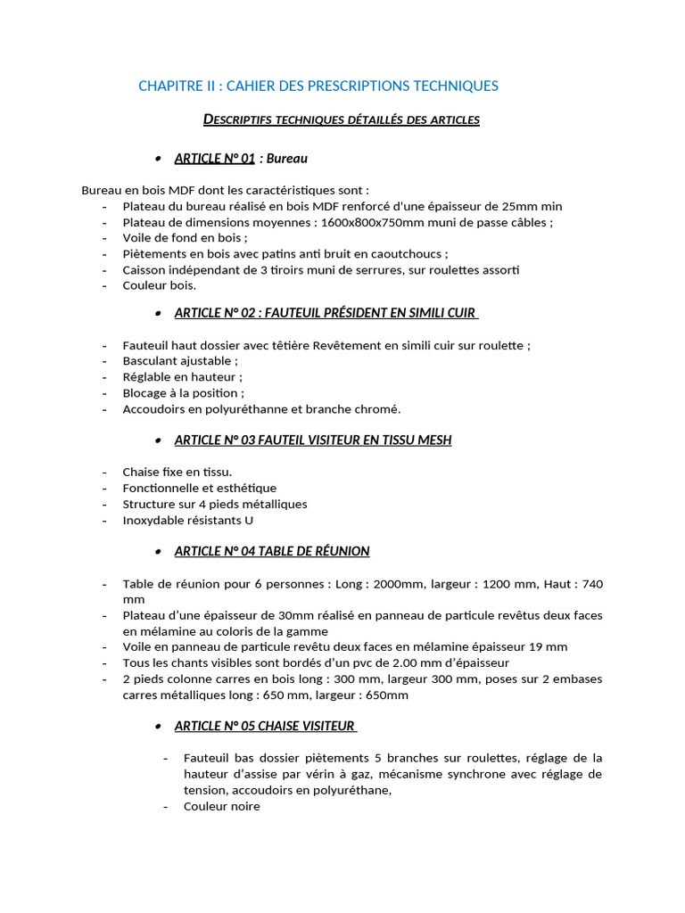 Materiel de Bureau | PDF