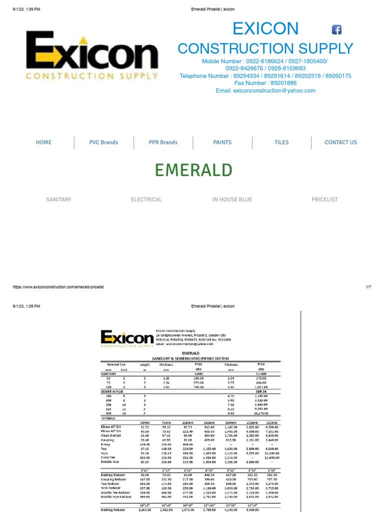 Emerald Pricelist - Exicon | PDF