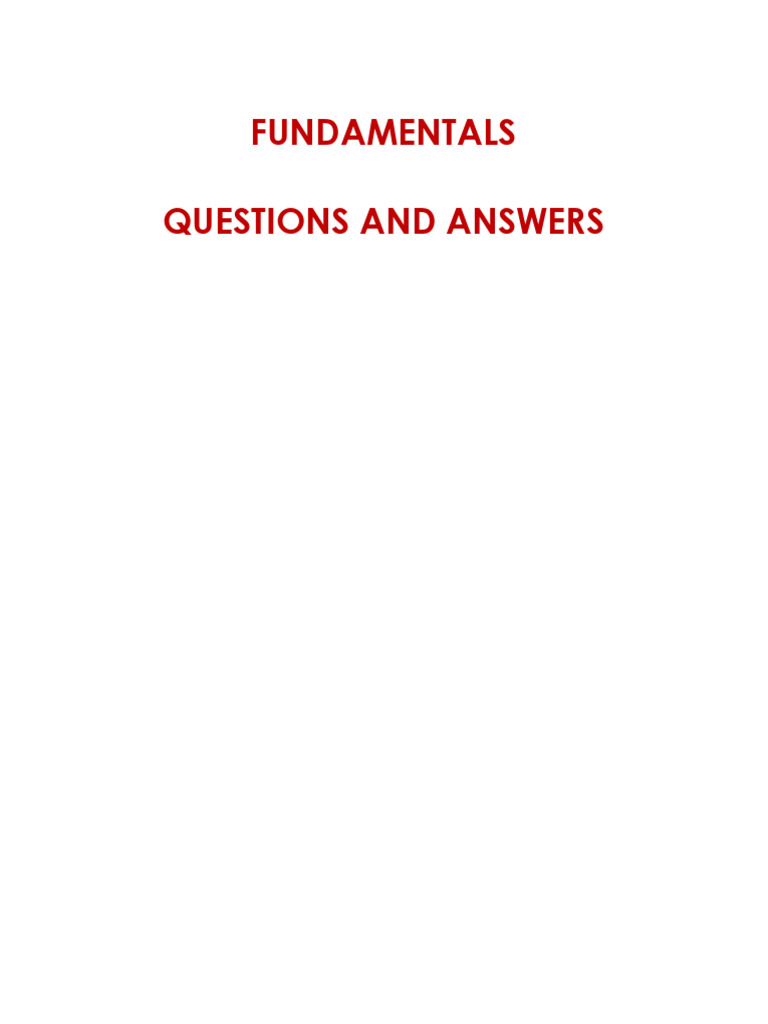 Fundamentals Questions and Answers | PDF