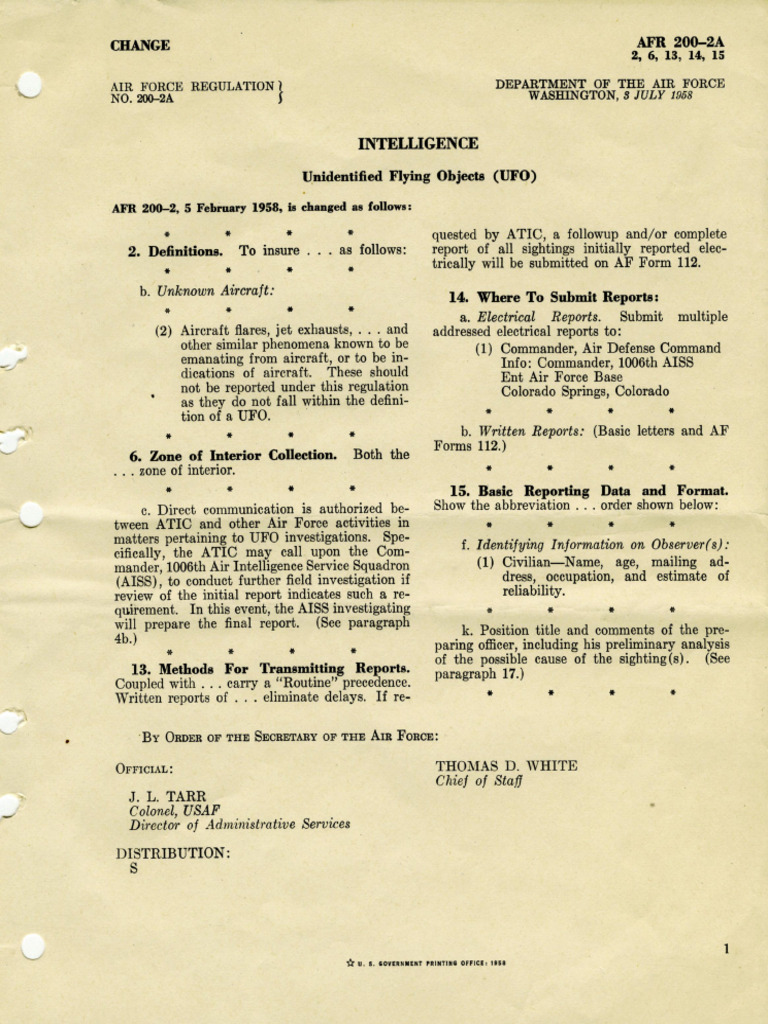 AFR 200-2A 070358 Change | PDF