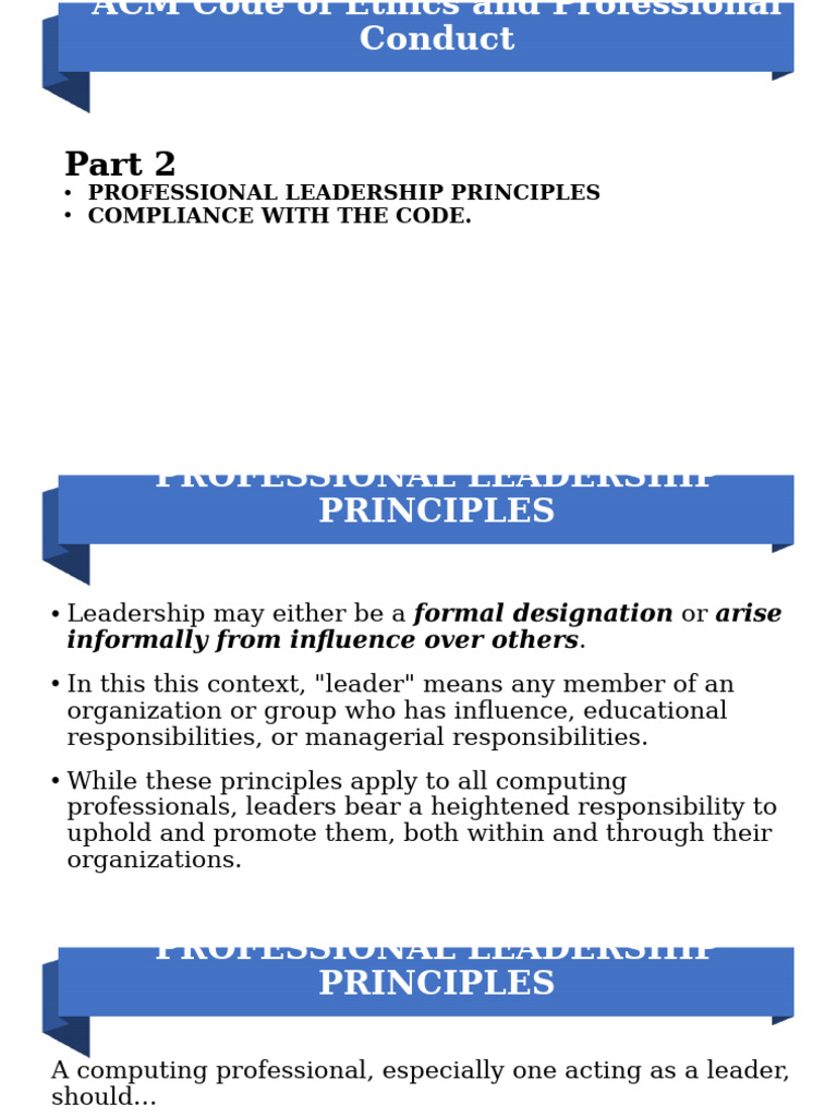 Lecture 11 - ACM Code of Ethics and Professional Conduct - Part 2 | PDF ...