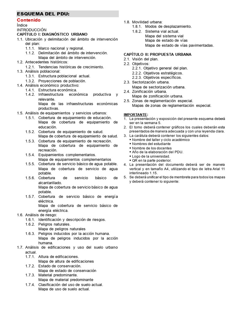 Esquema Del Pdu | PDF