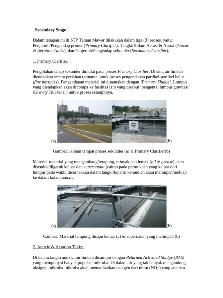 Secondary Stage (Clarifier) | PDF