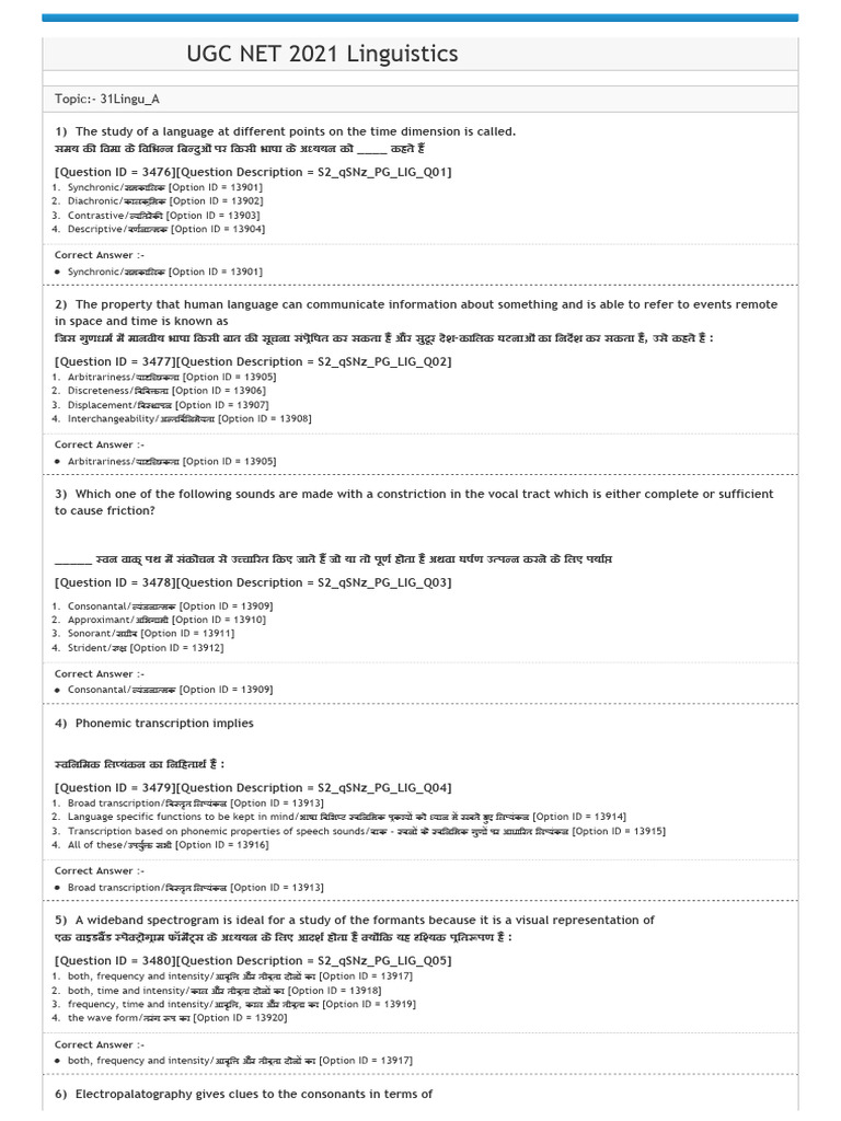 2021 Shift 2 | PDF | Phonetics | Syntax