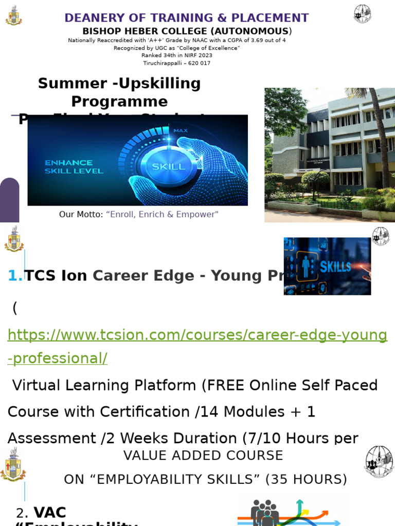 Vac - T&P Program Schedule | PDF