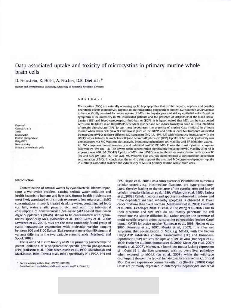 Oatp Associated Uptake and Toxicity | PDF | Agarose Gel Electrophoresis ...