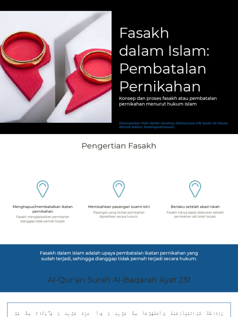 Fasakh Dalam Islam (Pembatalan Pernikahan) | PDF