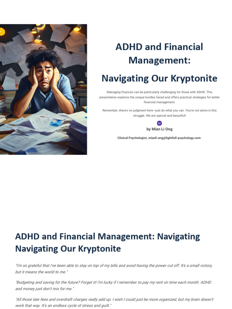 2024-08-14 Financial Strategies For ADHDers - DR Ong. Mian Li (Part 1 ...