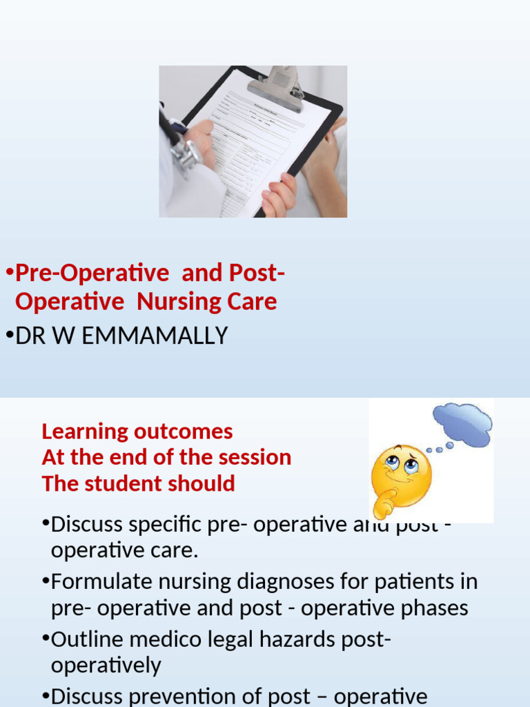 Pre and Post Operative Nursing | PDF
