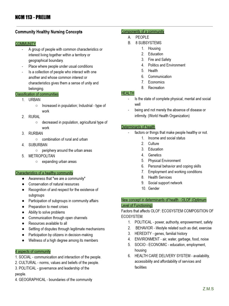 CHN - NCM 113 Lec | PDF