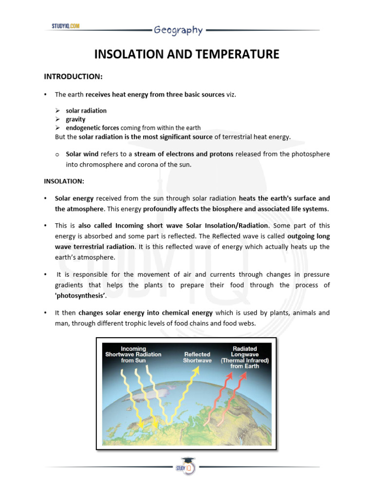 1.02 Climatology - INSOLATION AND TEMPERATURE Part-1 | PDF